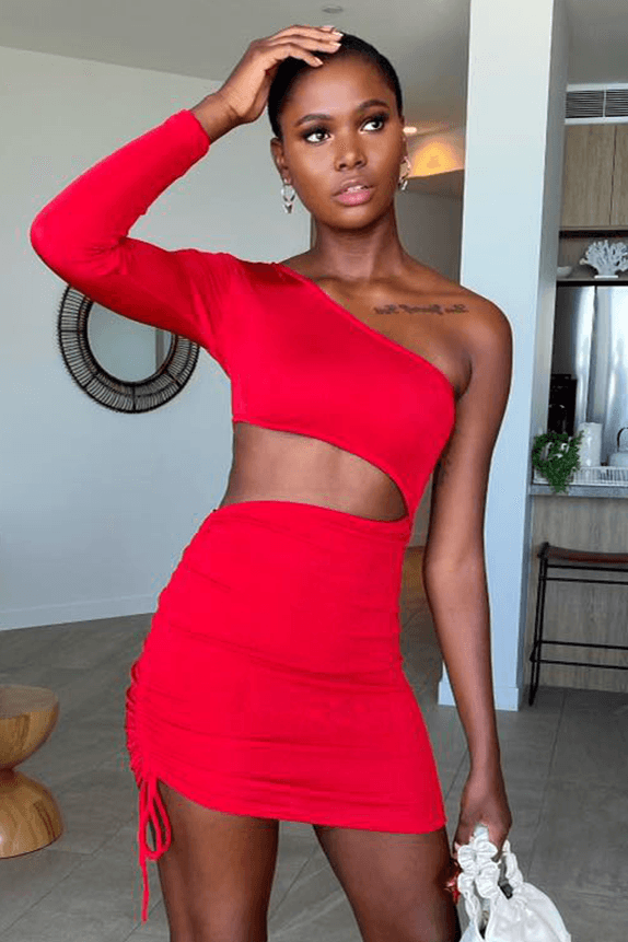 Darcey Mini Dress - Red | JAUS