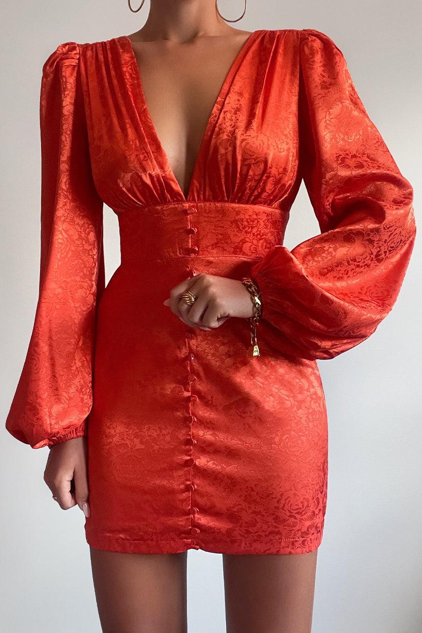 Roxy Mini Dress - Tangerine | JAUS